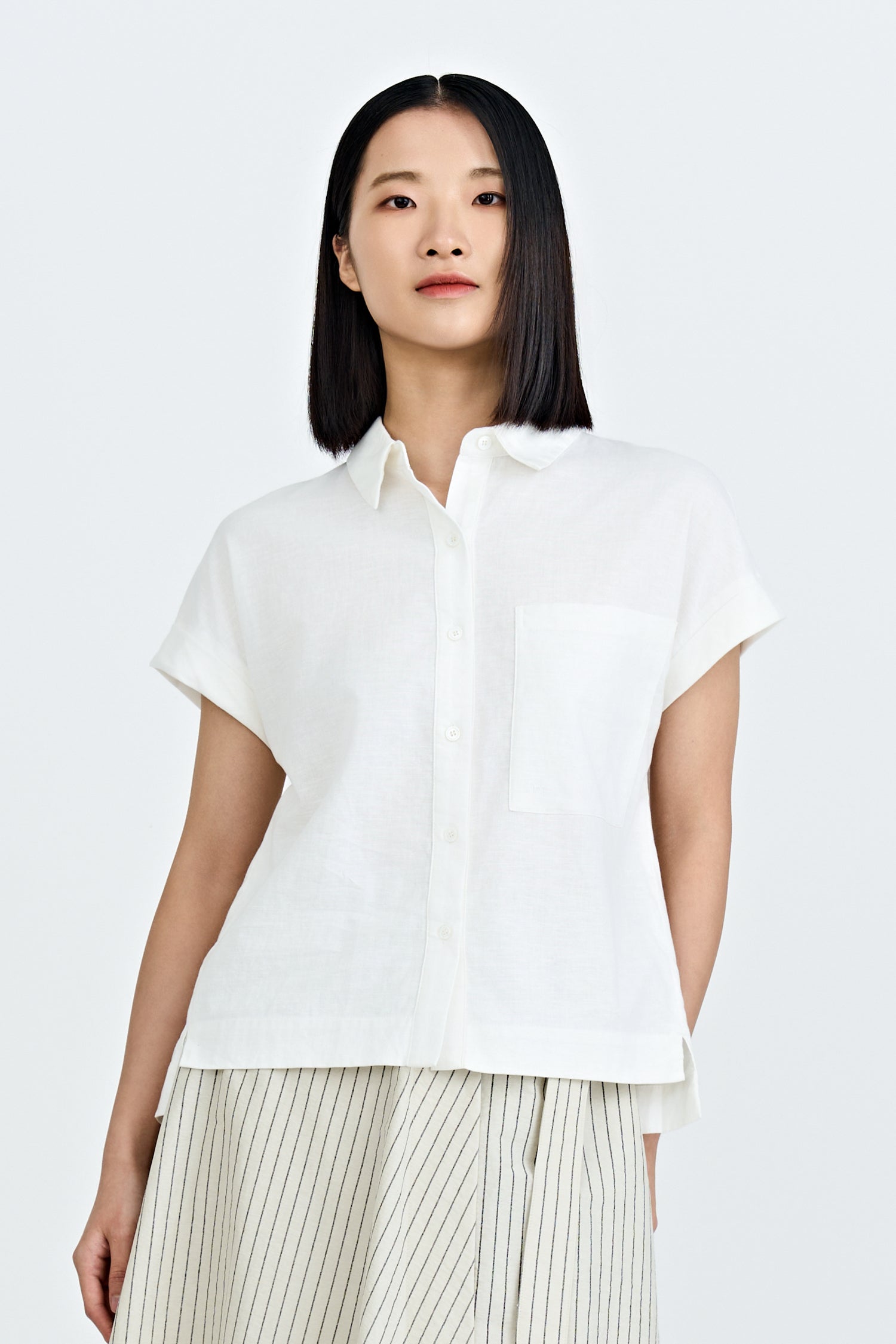 Roll Up Cuff Blouse - Cream – The Restyle Trait Malaysia